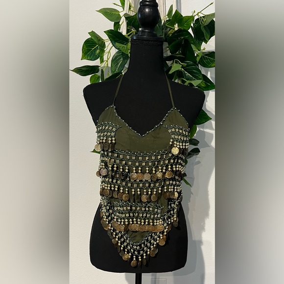 Other | Authentic Belly Dancer Ensemble 10 Chiffon Top And Hip Scarf ...